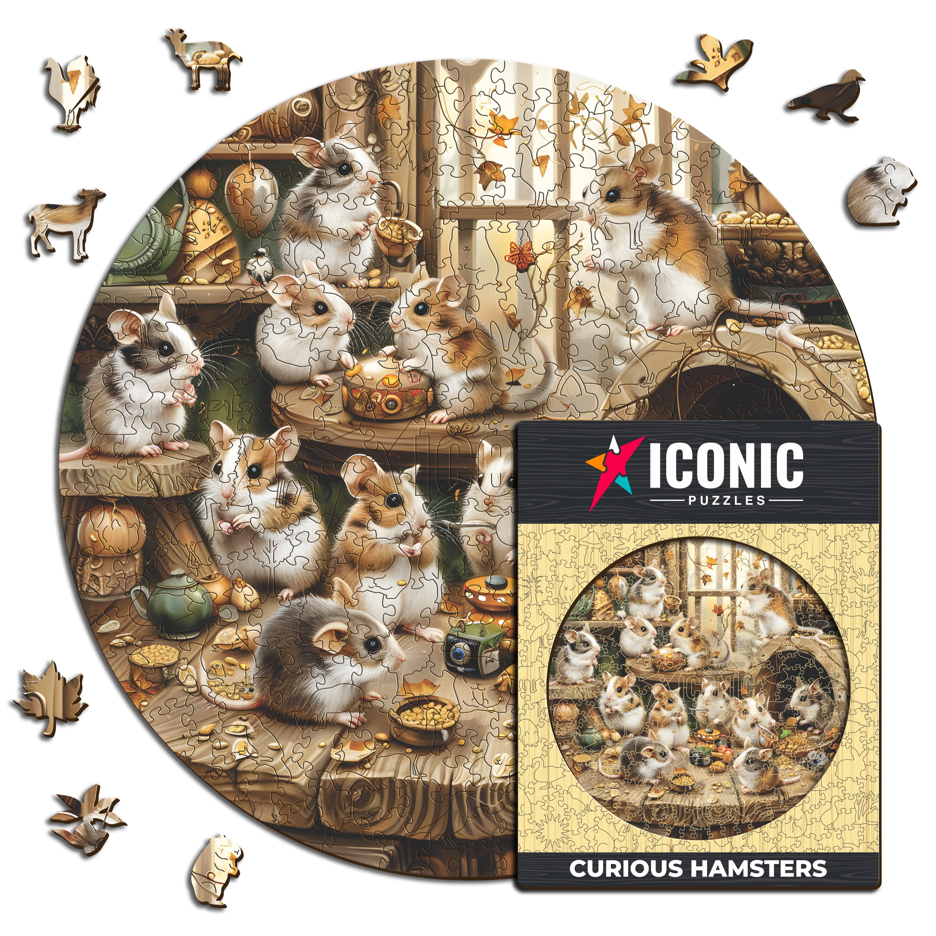 Curious Hamsters - Wooden Puzzle – Iconic Puzzles UK